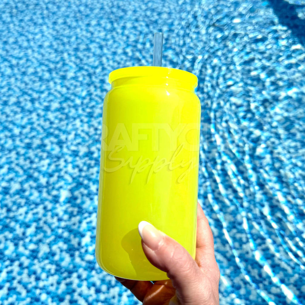 Neon Colour Glass Cans Libbey Can | Sublimation | DTF | Vinyl ...