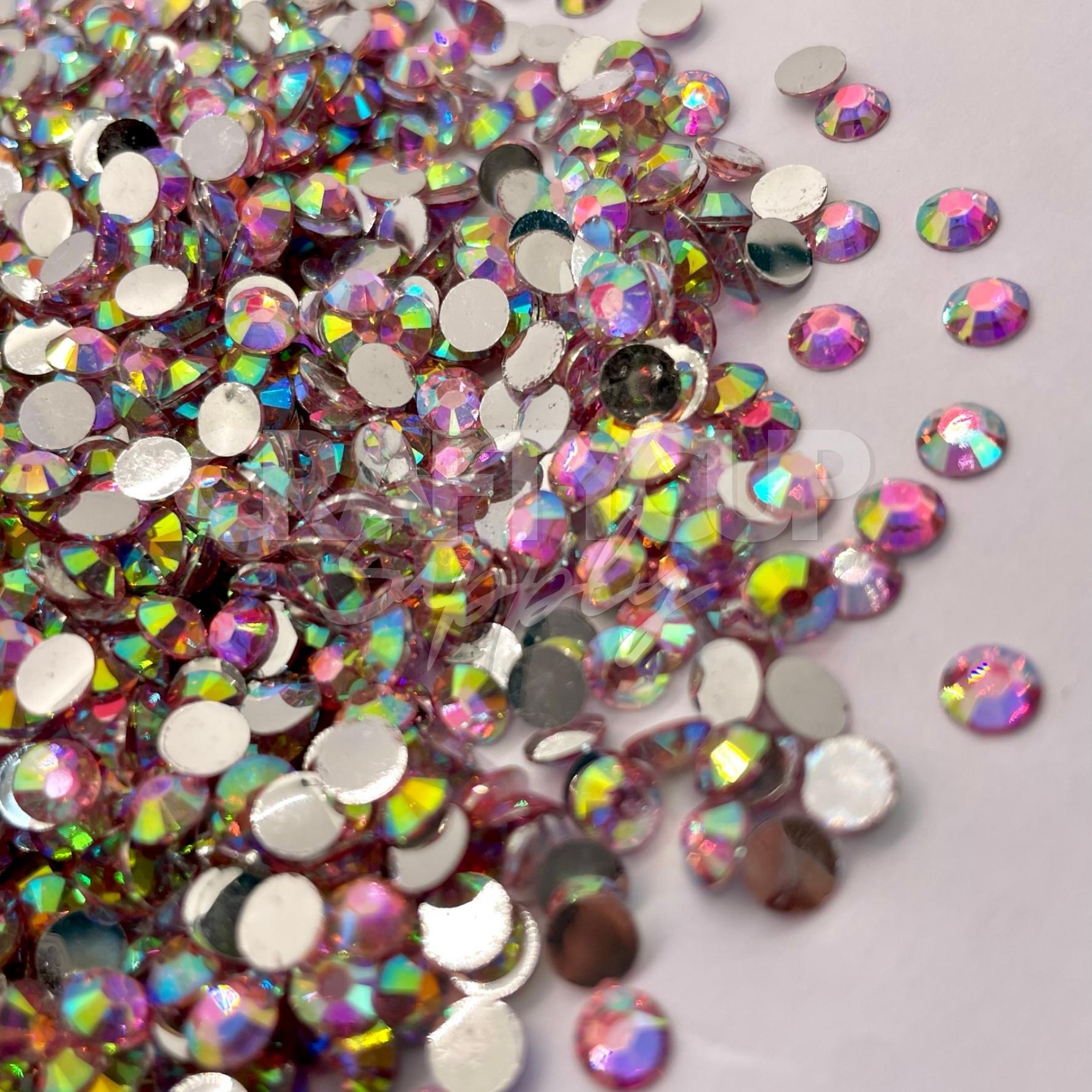 Holo Pink AB 5mm (SS20) Non Hot Fix Flat Back Rhinestones | UK ...